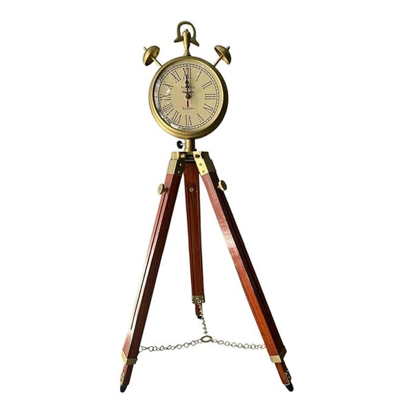 Analog Clock With Tripod Stand – Rustic Charm Gifts and Decor